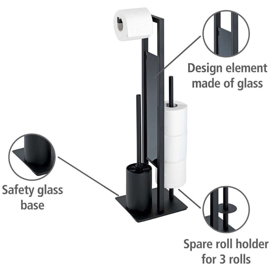 WENKO Toiletbutler Rivalta zwart | Cadeau | Iemand die alles al heeft